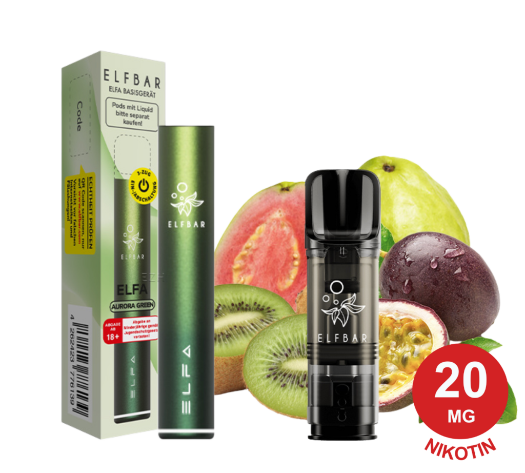 ELFBAR ELFA Probierset - Aurora Green & Kiwi Passion Fruit Guava (2er Pack)
