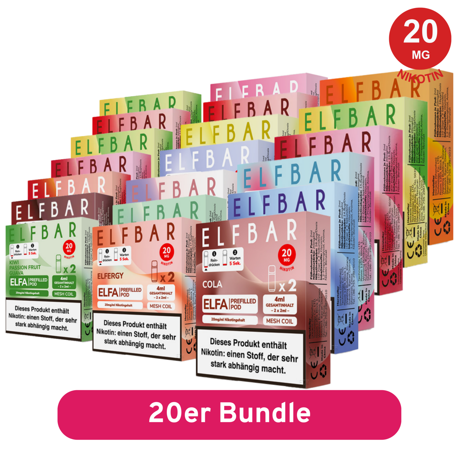 Elfbar Pods für ELFA günstig kaufen ⚡ Spare mehr als 84 € im 20er Bundle